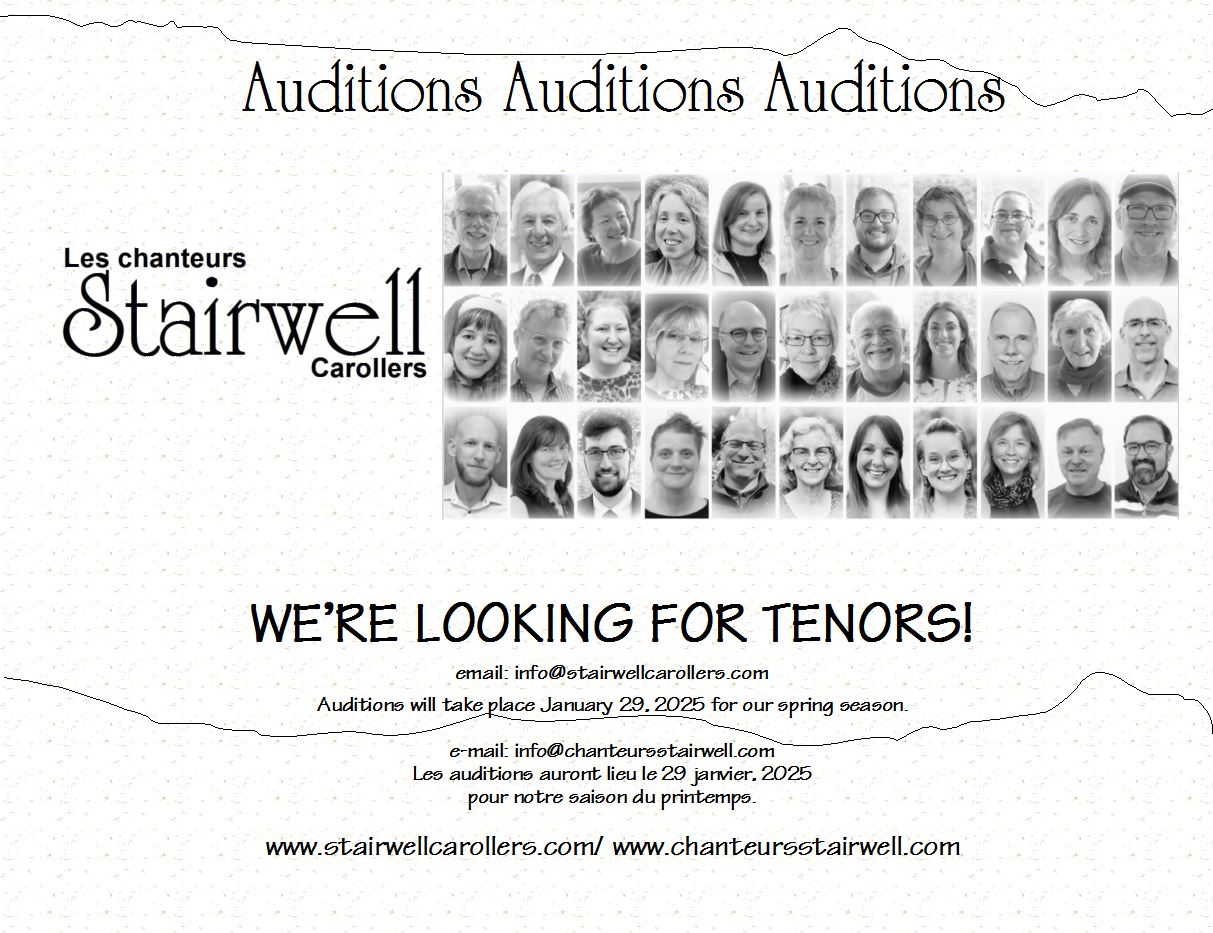 Audition ads - The Stairwell Carollers