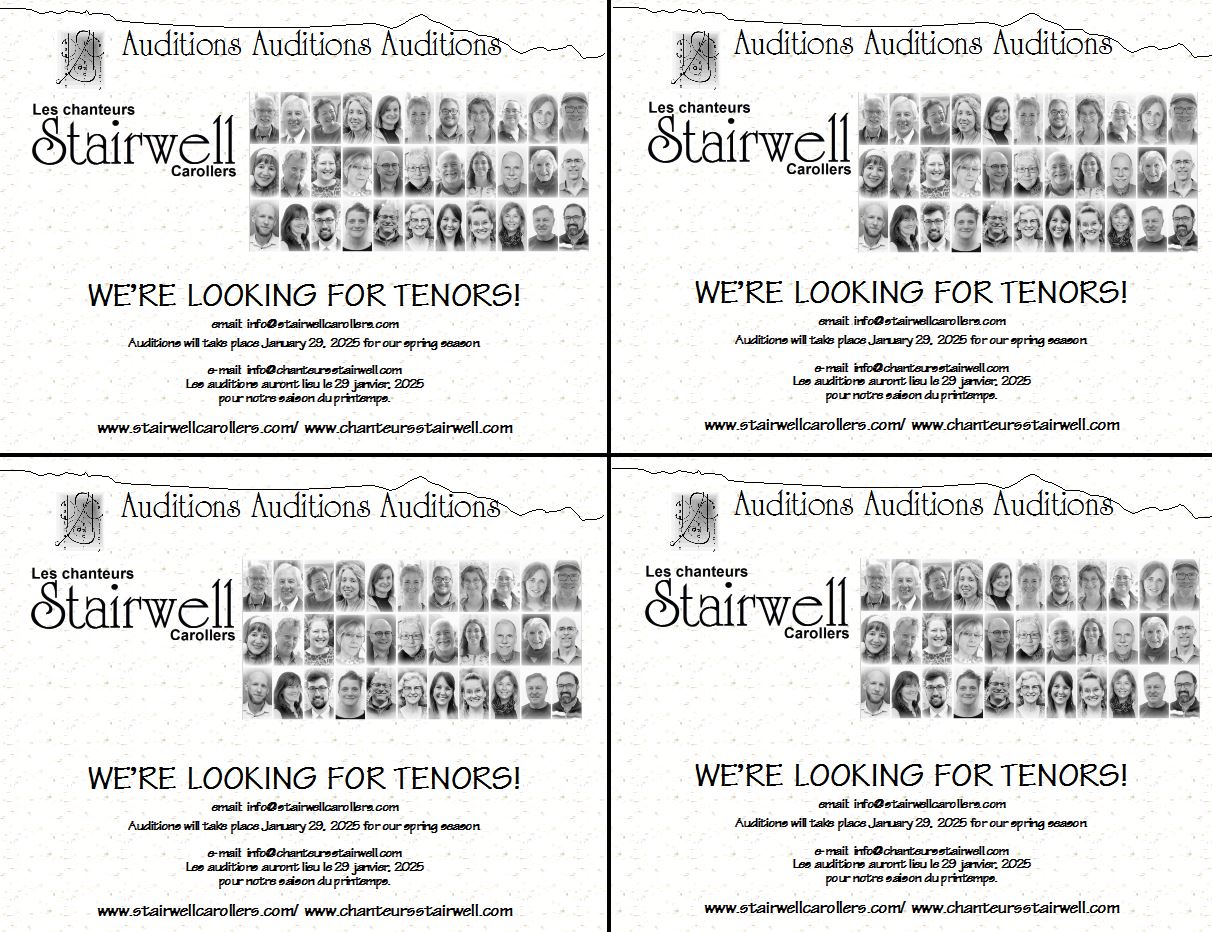 Audition ads - The Stairwell Carollers